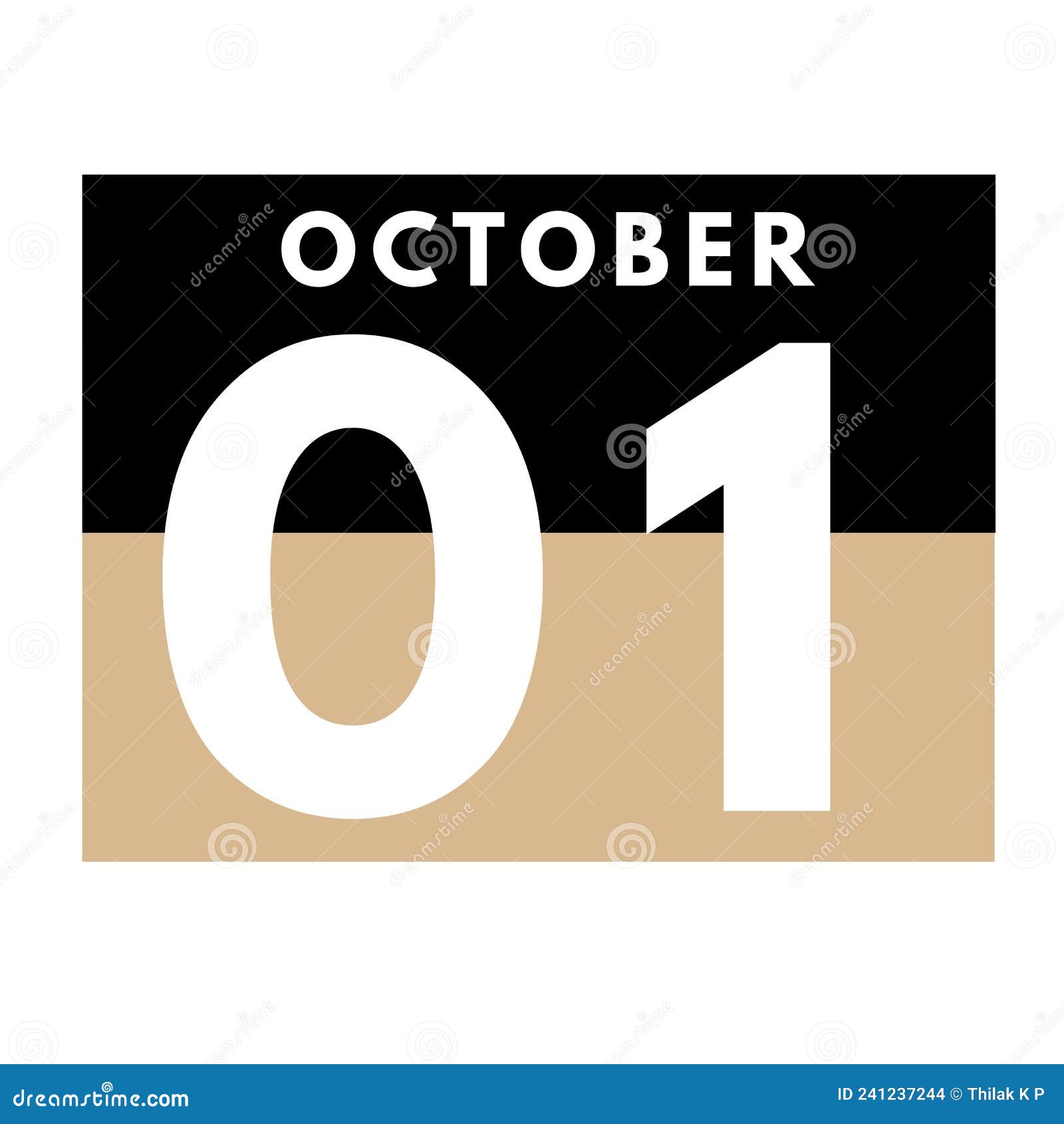 October 1 . Flat daily Calendar Icon .date ,day, Month Stock ...