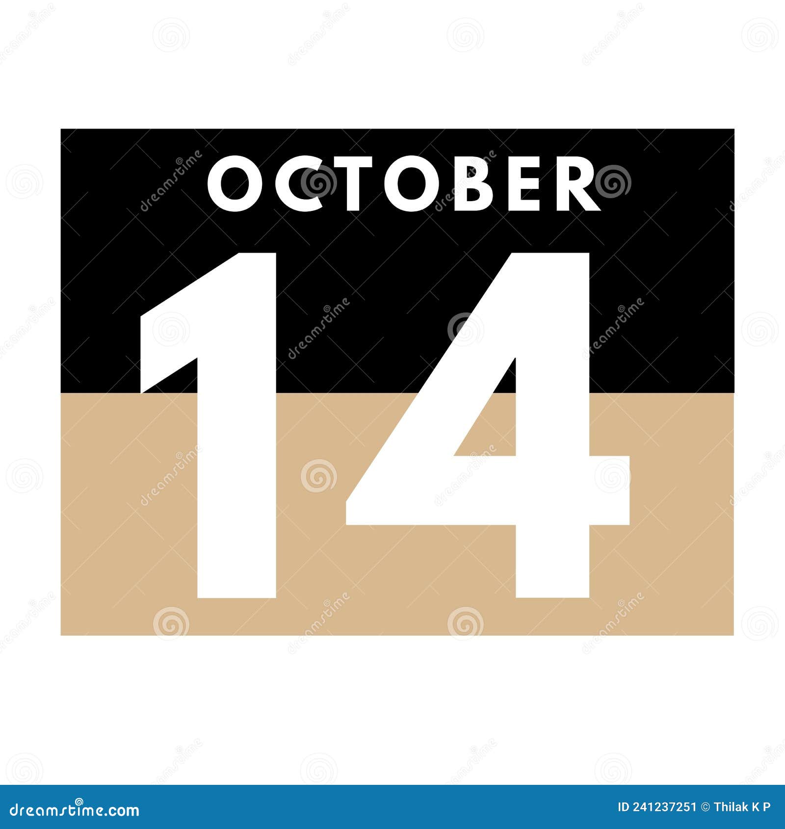 October 14 . Flat daily Calendar Icon .date ,day, Month Stock ...