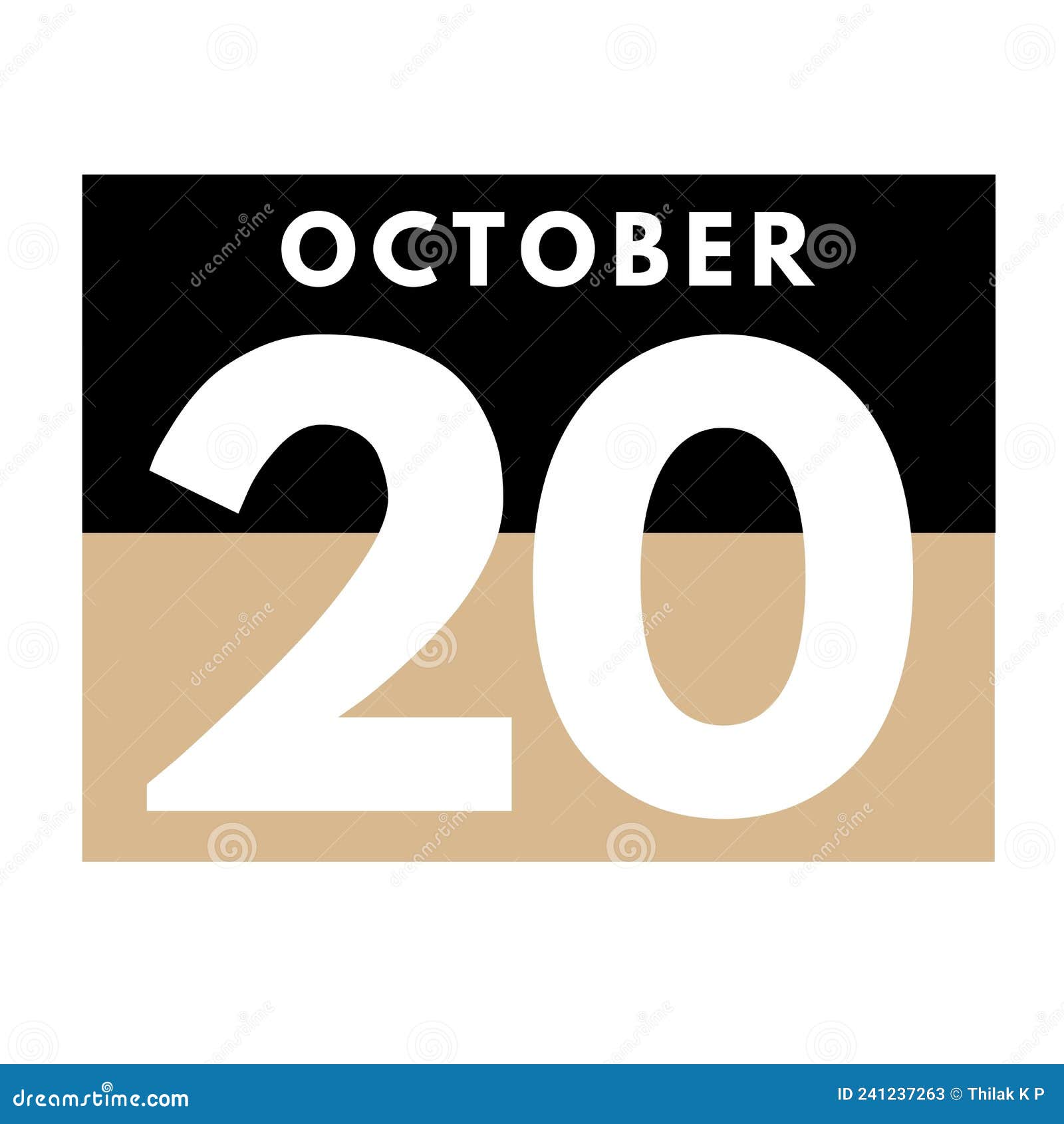 October 20 . Flat daily Calendar Icon .date ,day, Month Stock ...