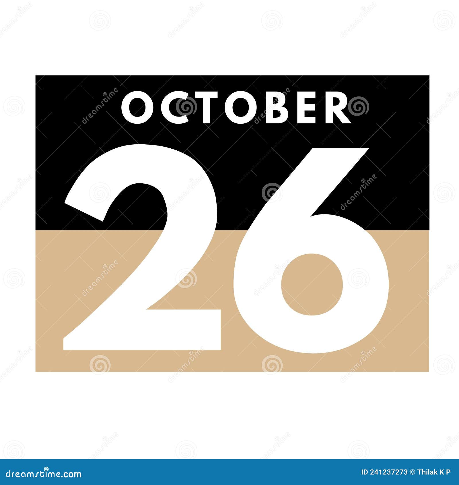 October 26 . Flat daily Calendar Icon .date ,day, Month Stock ...