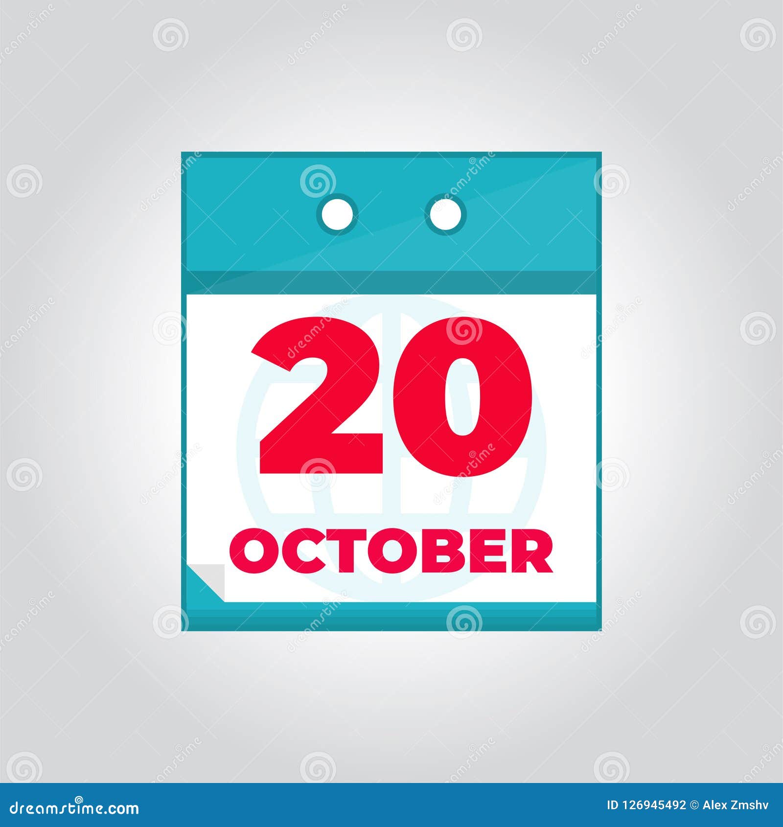 20 October Flat Vector daily Calendar Icon Stock Vector - Illustration ...