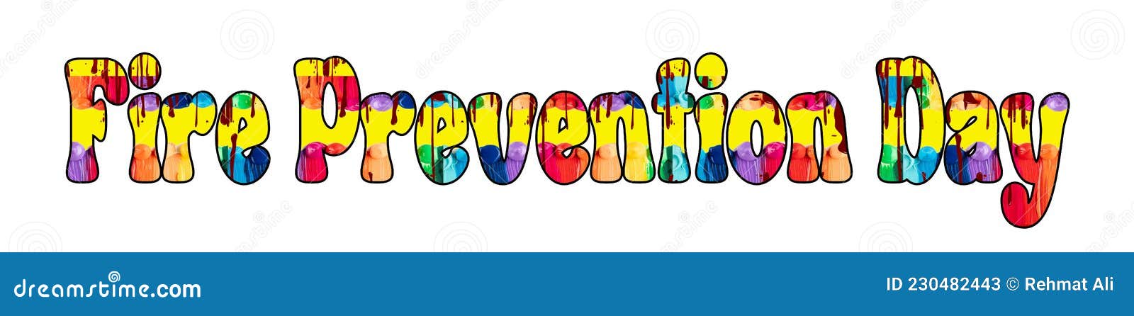 October Holidays Fire Prevention Day Text Effect On White Background