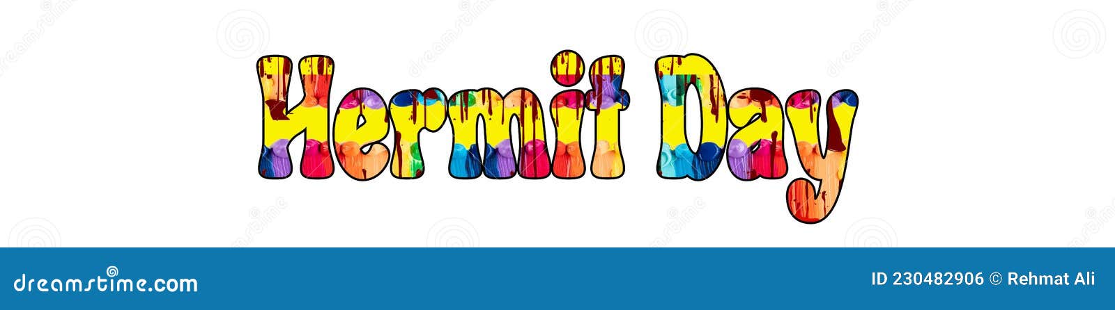 October Holidays, Hermit Day. Text Effect on White Background Stock ...