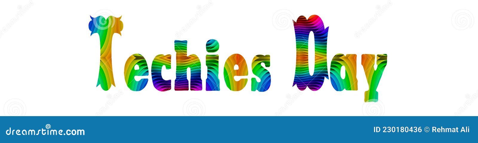 October Holidays, Techies Day. Text Effect on White Background Stock ...