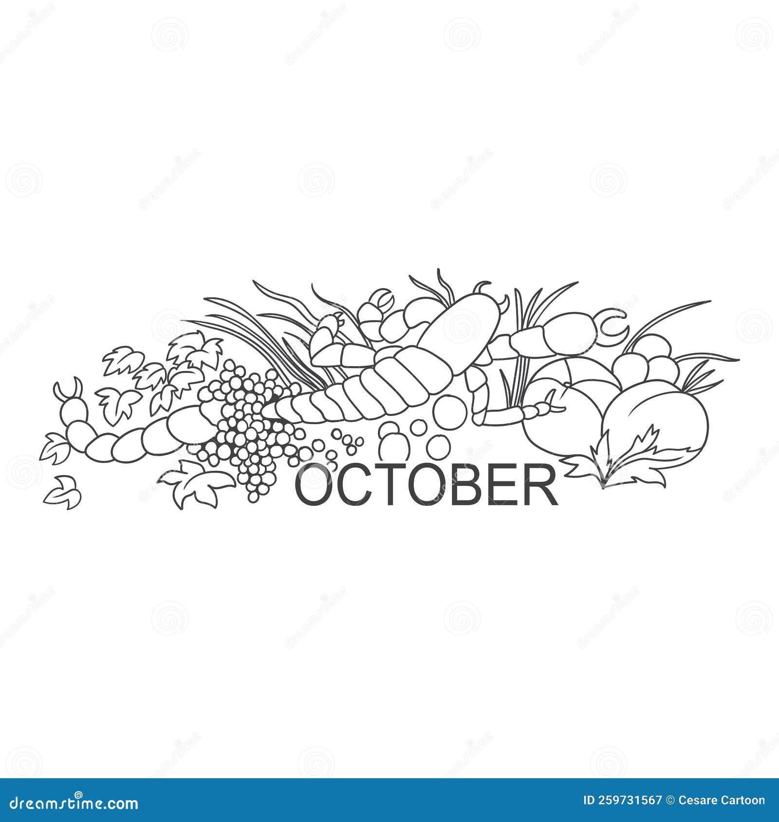 October illustration stock vector. Illustration of vector - 259731567