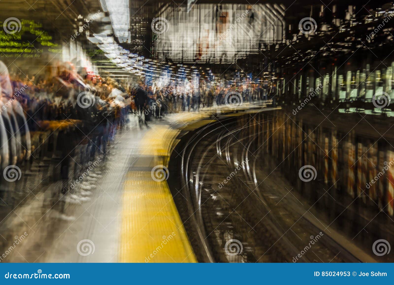 OCTOBER 24, 2016 - Impressionist Blurred View Of Subway Riders In NYC ...