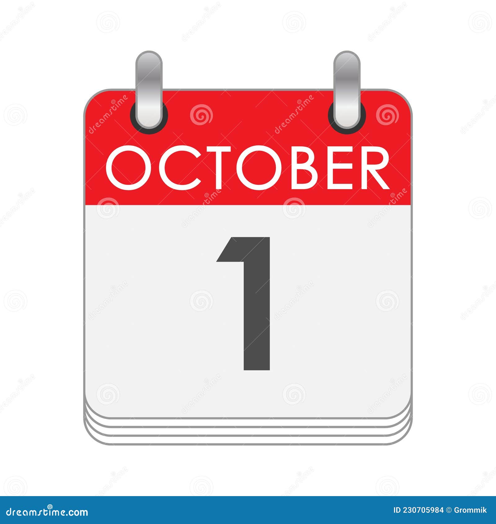 October 1. a Leaf of the Flip Calendar with the Date of October 1 Stock ...