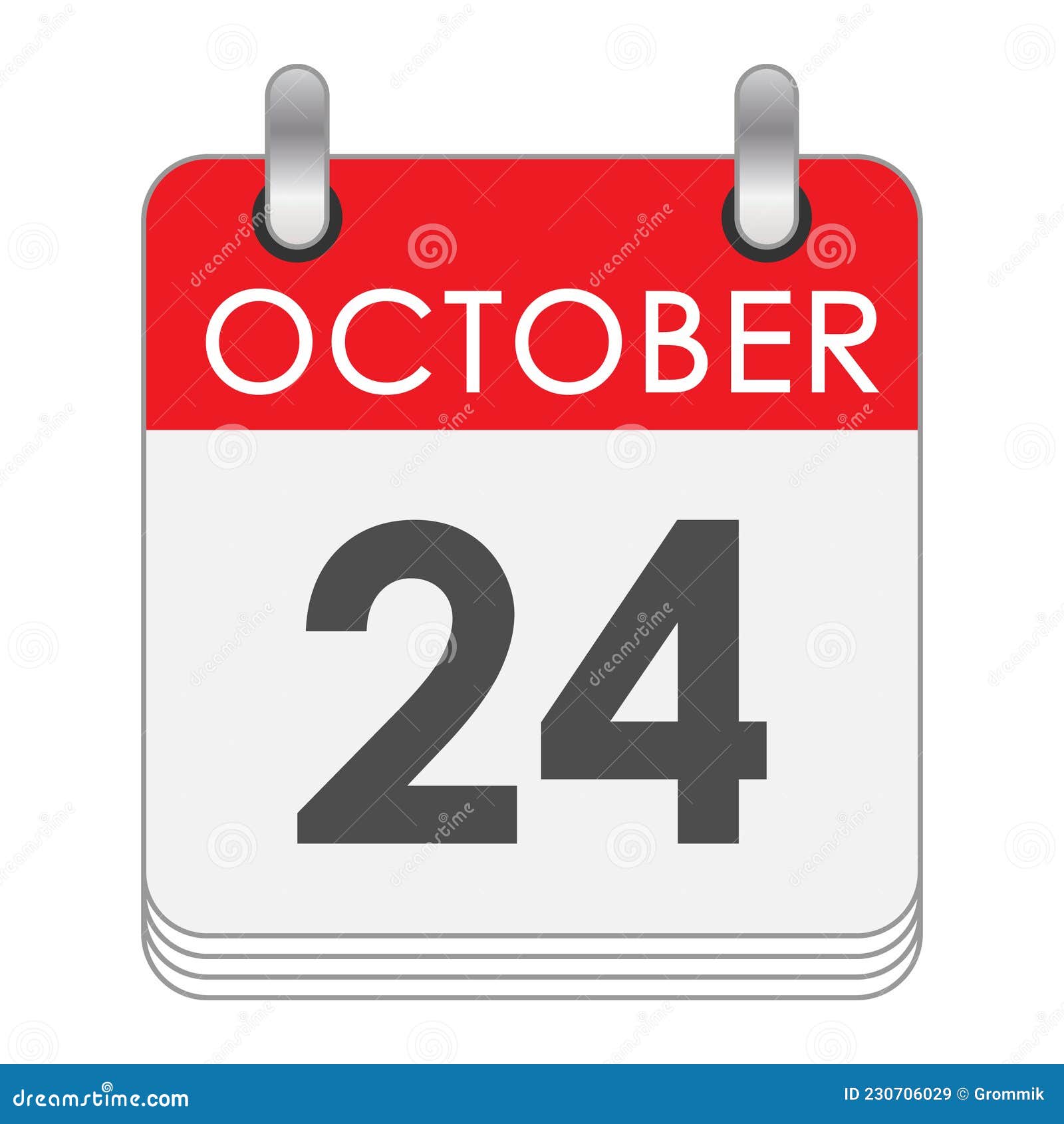 October 24. a Leaf of the Flip Calendar with the Date of October 24 ...