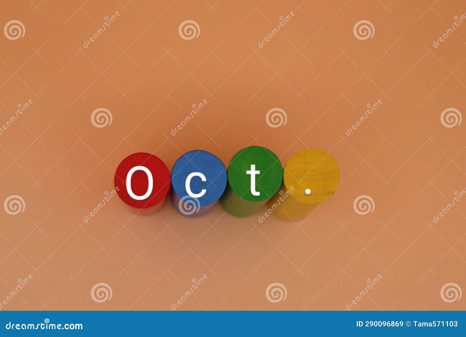 A Photo of October Letters on Building Blocks Stock Image - Image of ...