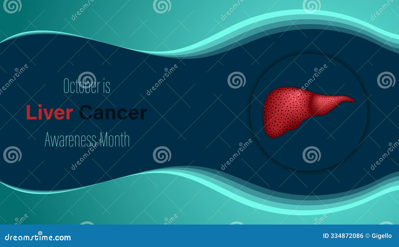 October is Liver Cancer Awareness Month, Vector Illustration Stock ...