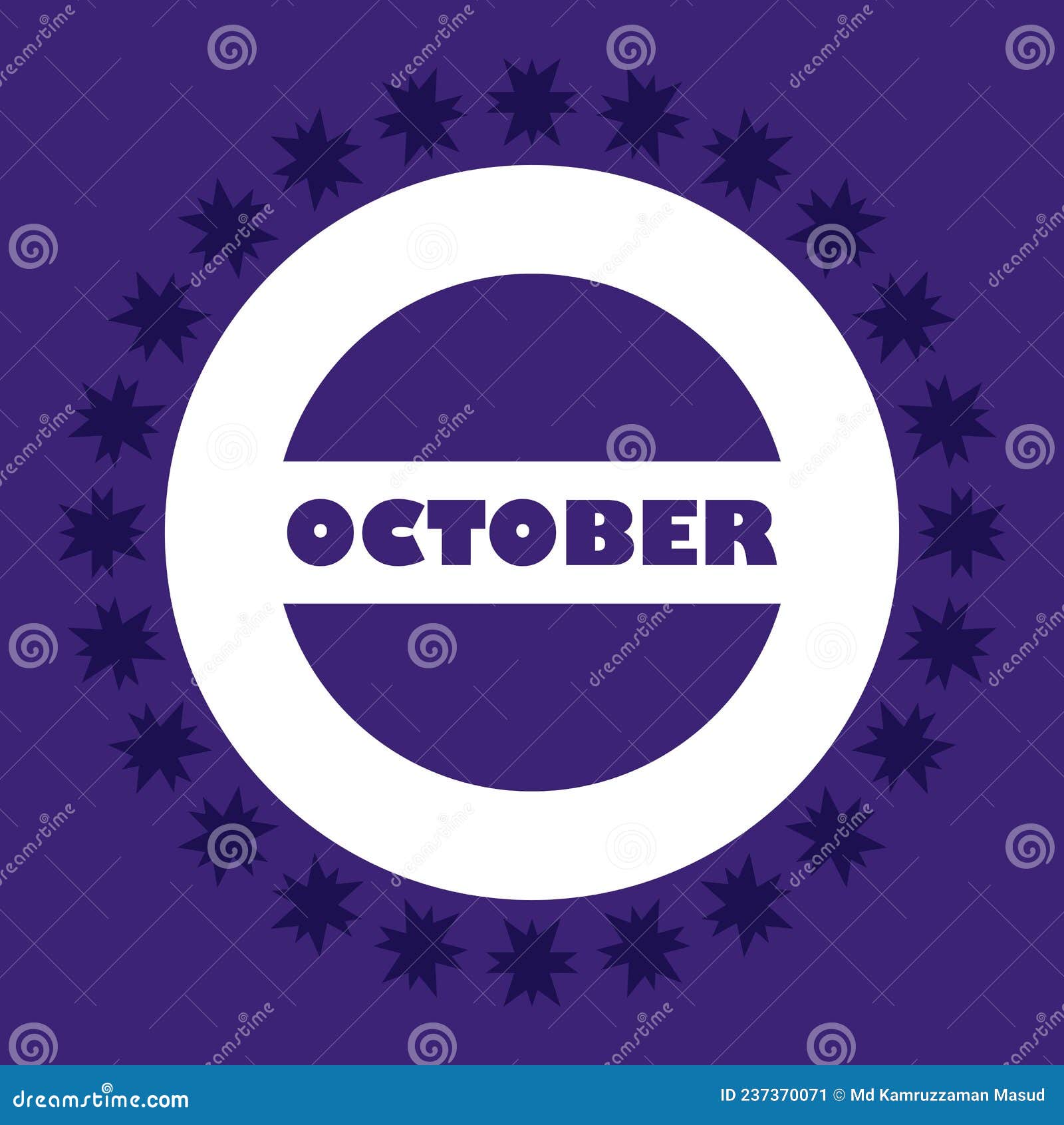 October Month on Circle Shape Vector Illustration. Stock Vector ...