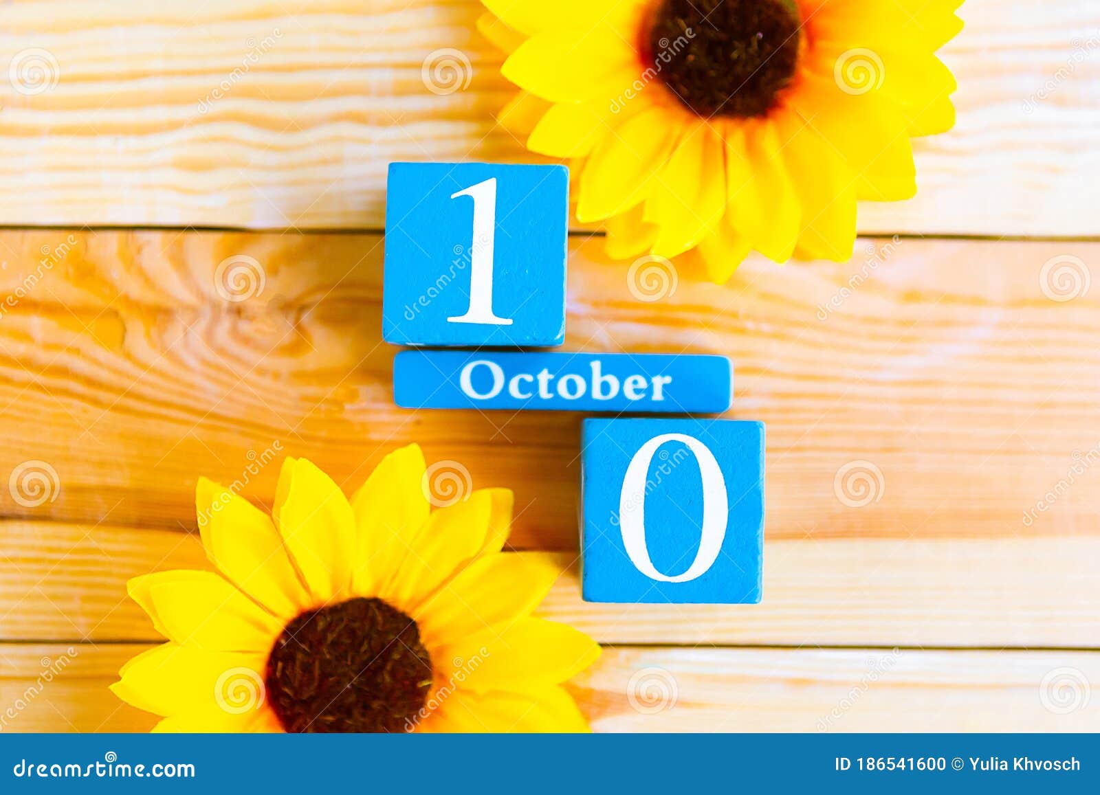 October 10, Number Cube Design in Rural Concept. Stock Photo - Image of ...