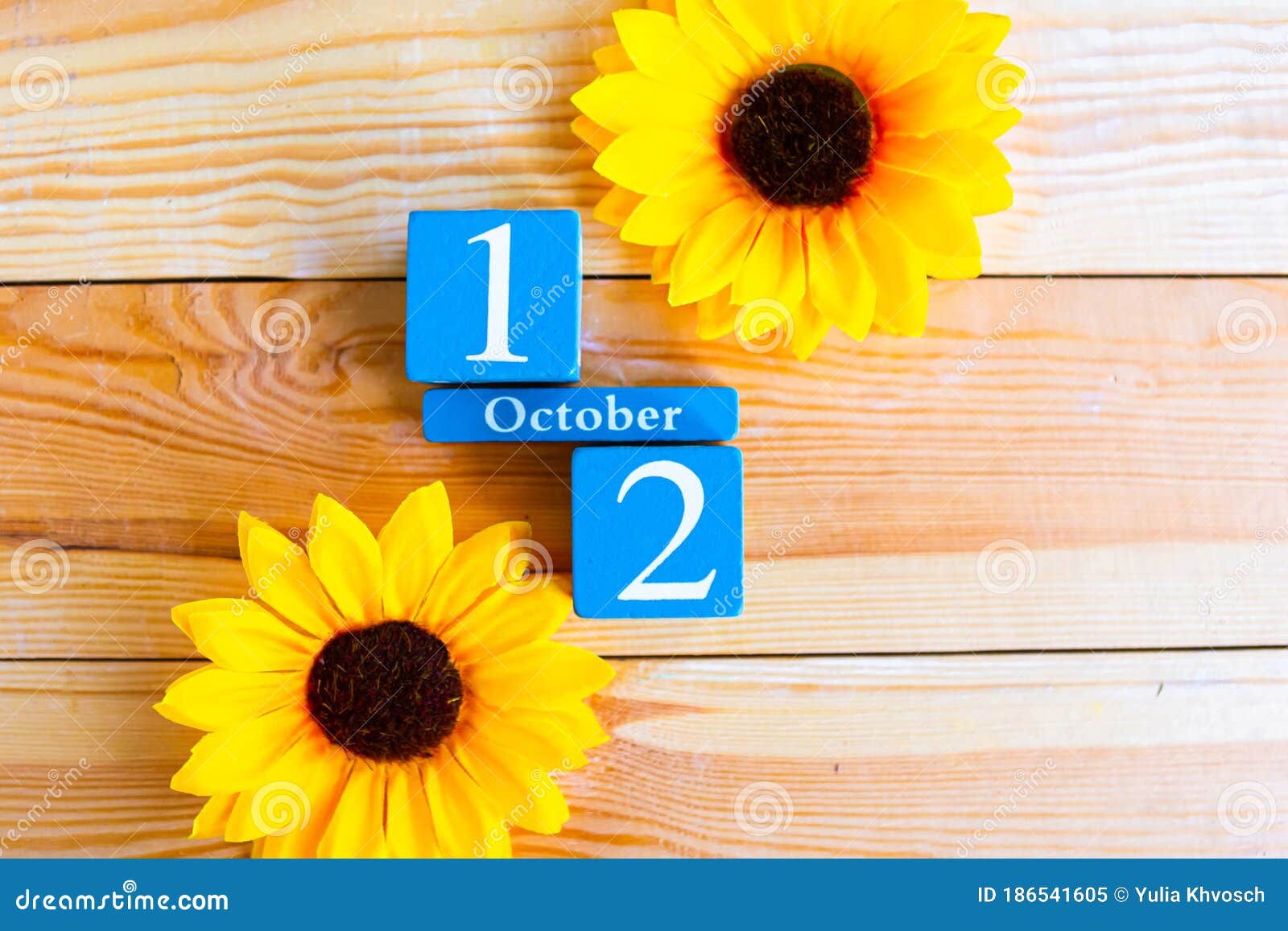 October 12, Number Cube Design in Rural Concept. Stock Image - Image of ...