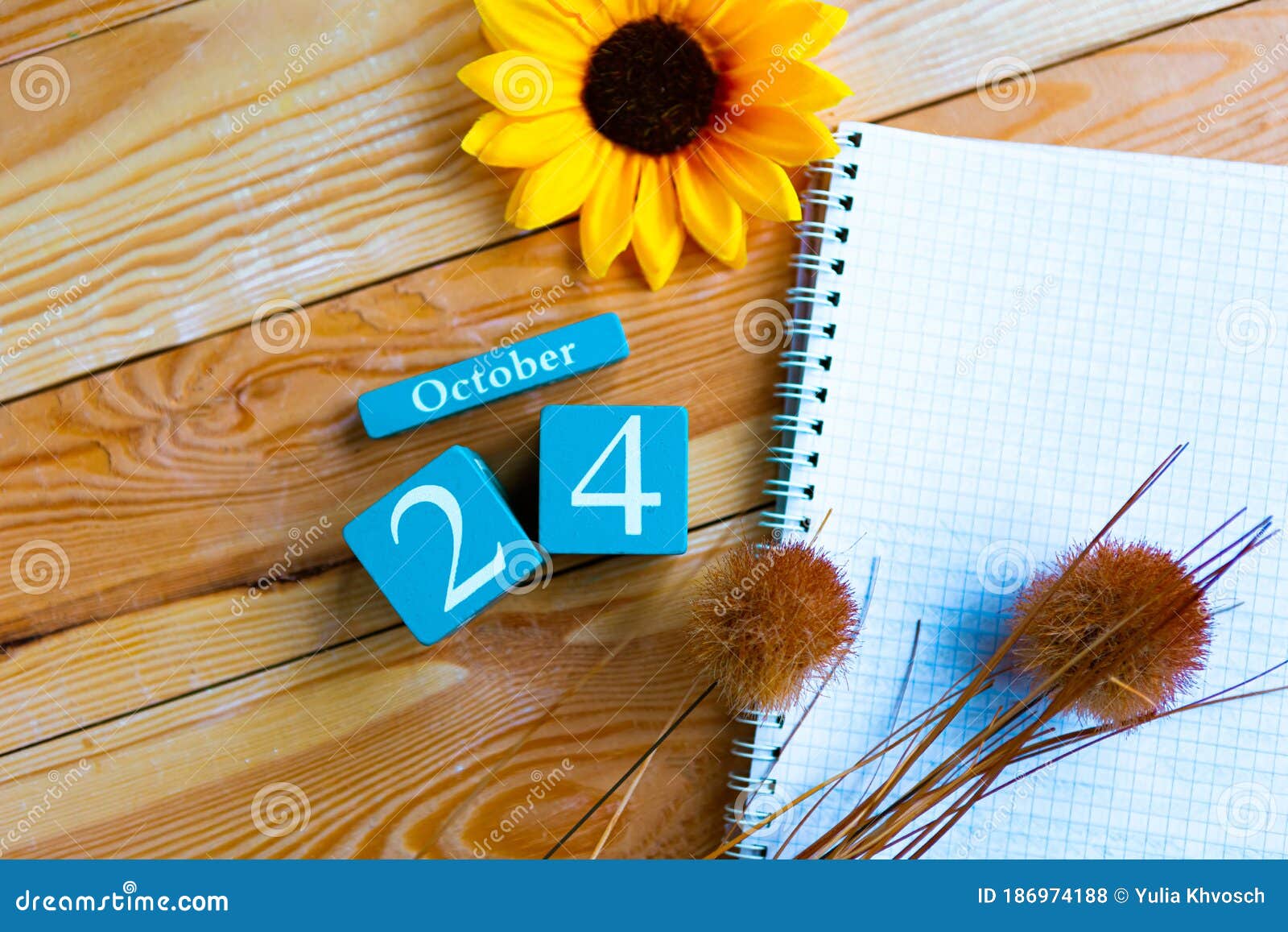 October 24, Number Cube Design in Rural Concept. Stock Photo - Image of ...