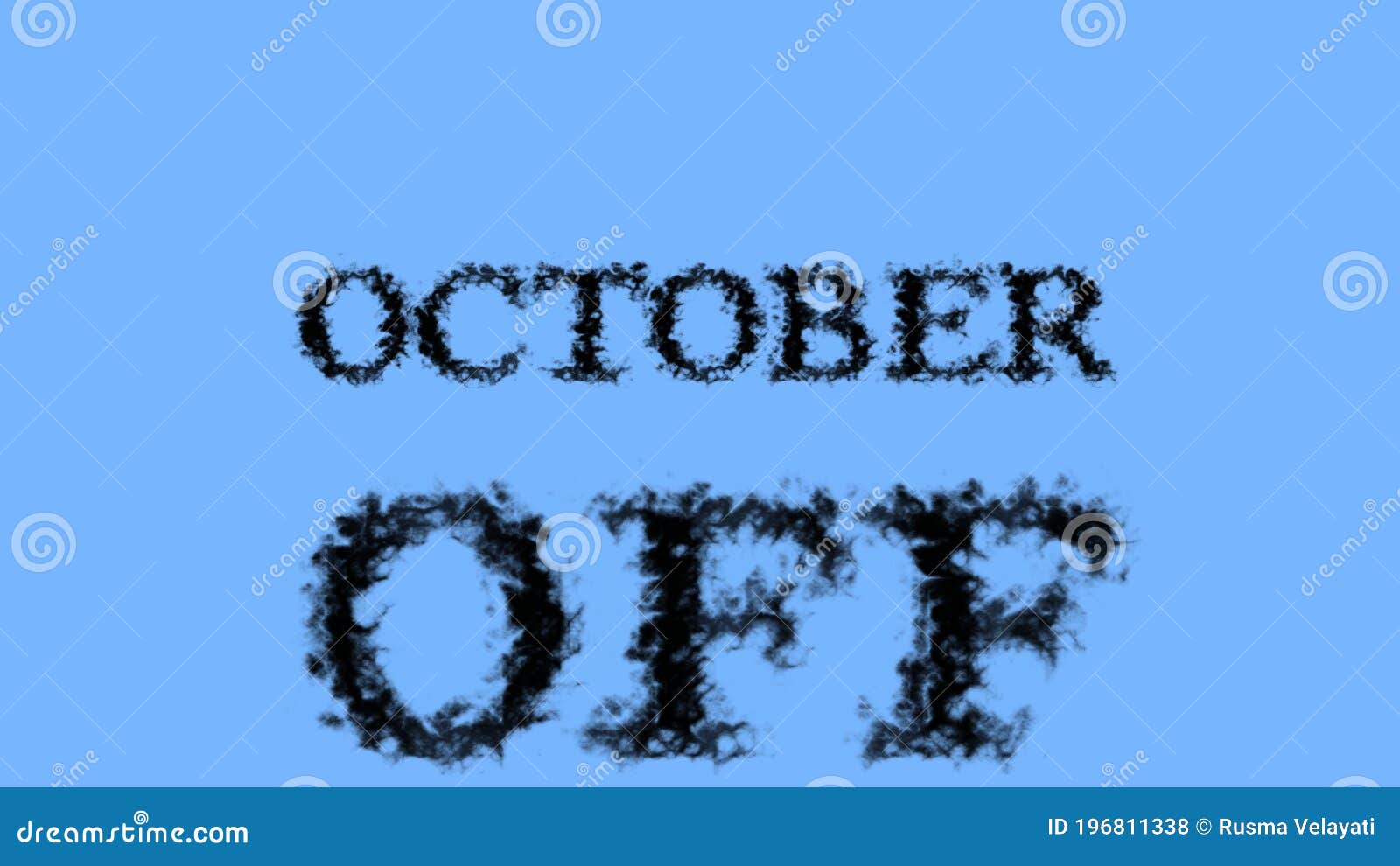 October Off Smoke Text Effect Sky Isolated Background Stock ...