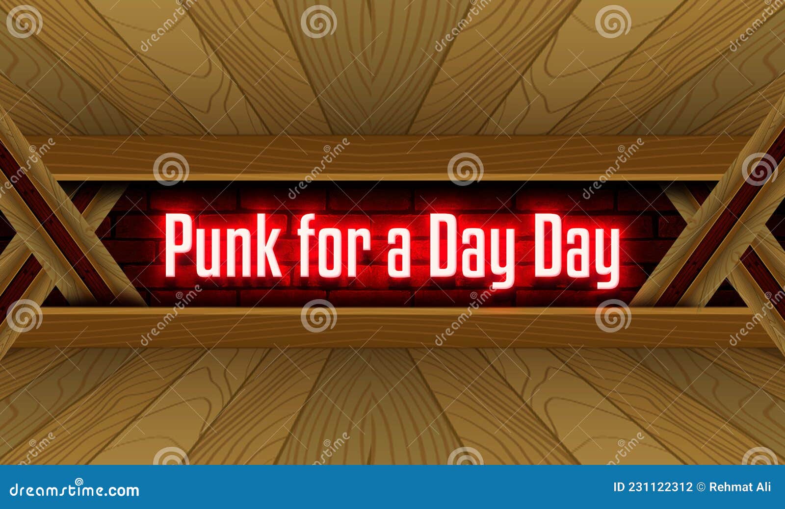 October, Punk for a Day Day, Neon Text Effect on Bricks Background ...