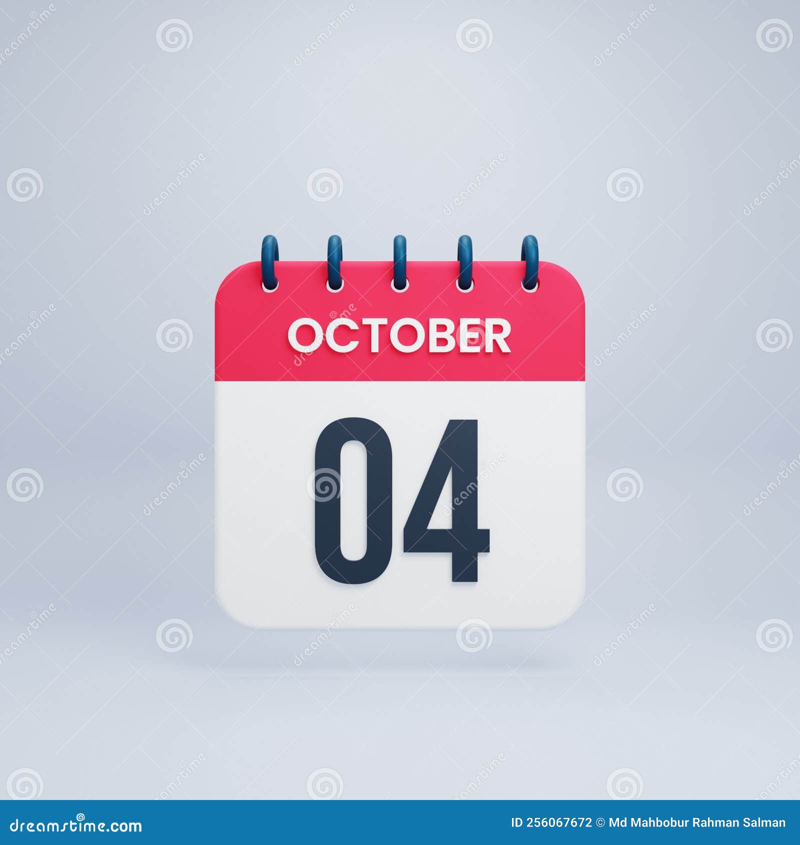 October Realistic Calendar Icon 3d Stock Illustrations – 43 October ...