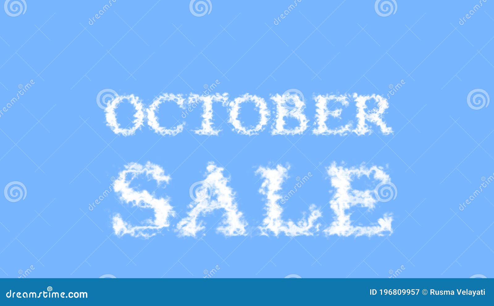 October Sale Cloud Text Effect Sky Isolated Background Stock ...