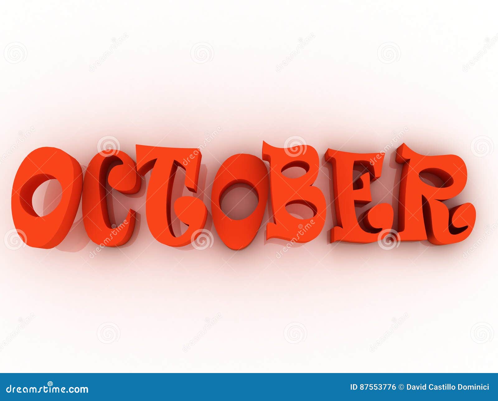 October Sign with Colour. 3d Paper Illustration. Stock Illustration ...