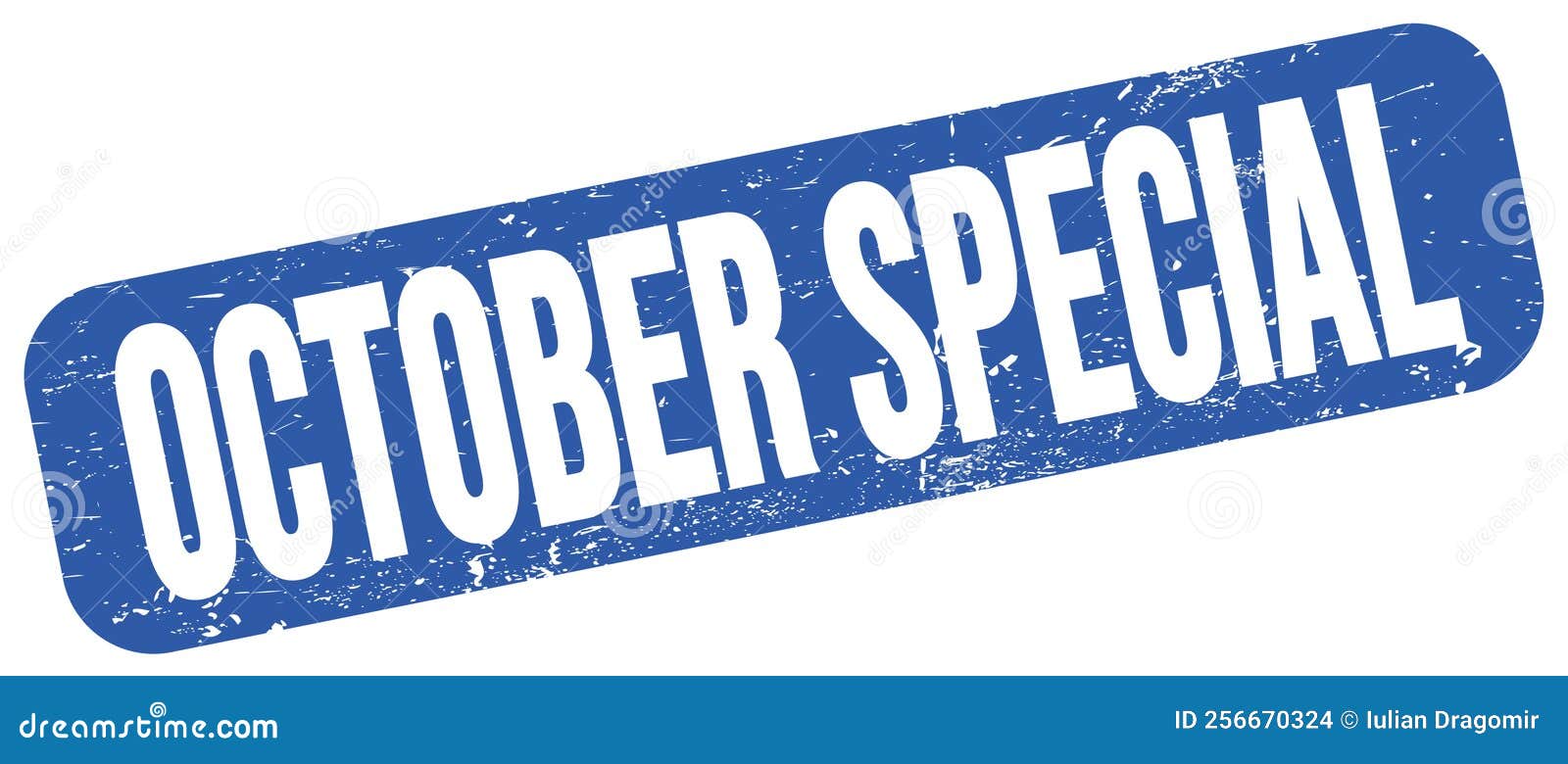 OCTOBER SPECIAL Text on Blue Grungy Stamp Sign Stock Illustration ...