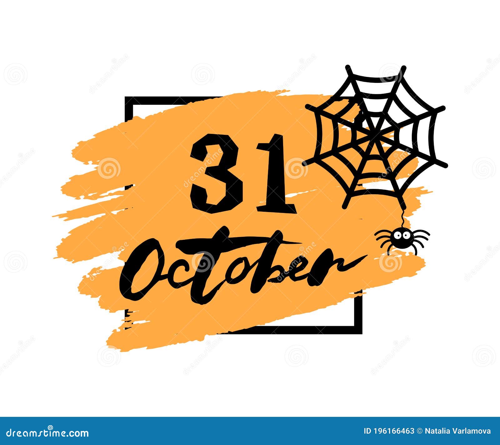 31 October with Spider and Spiderweb Stock Vector - Illustration of ...