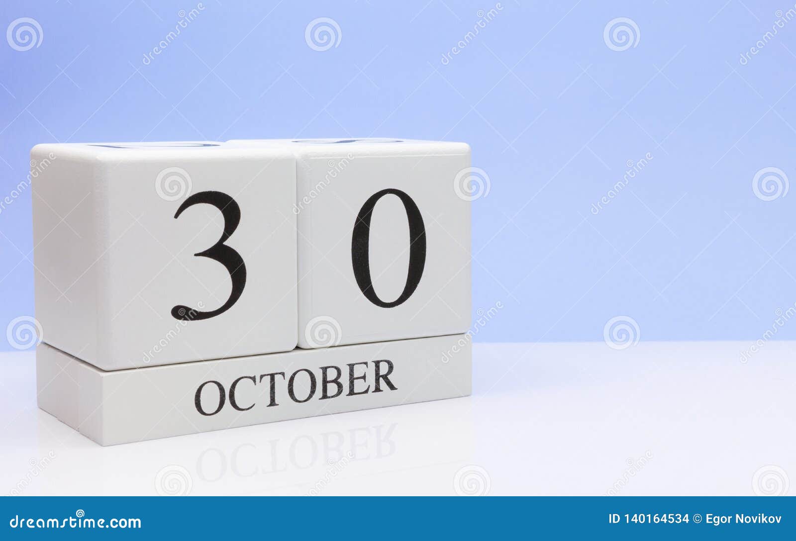 October 30st. Day 30 of Month, daily Calendar on White Table with ...