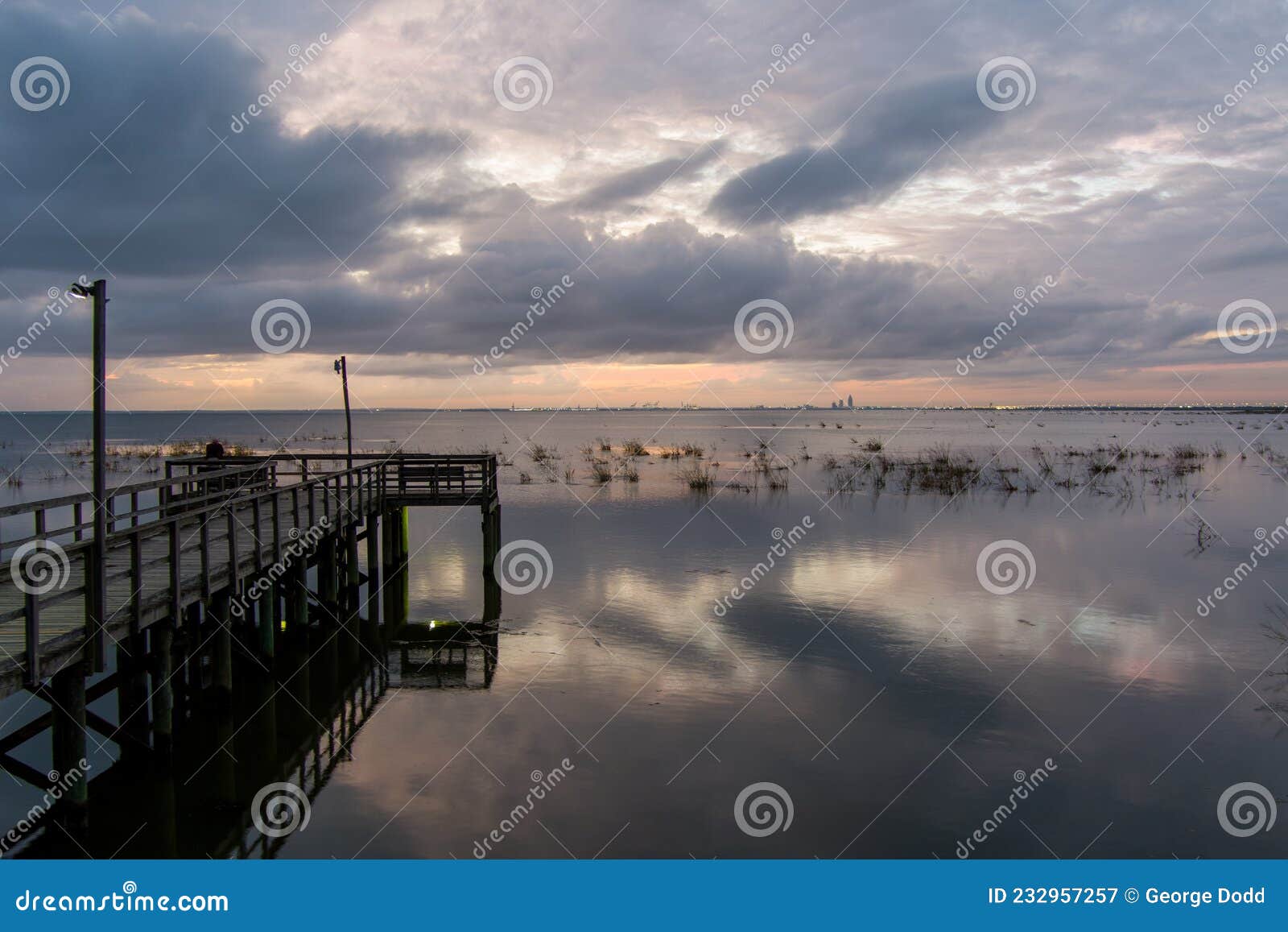 October Sunset on Mobile Bay, Alabama Stock Image - Image of evening ...