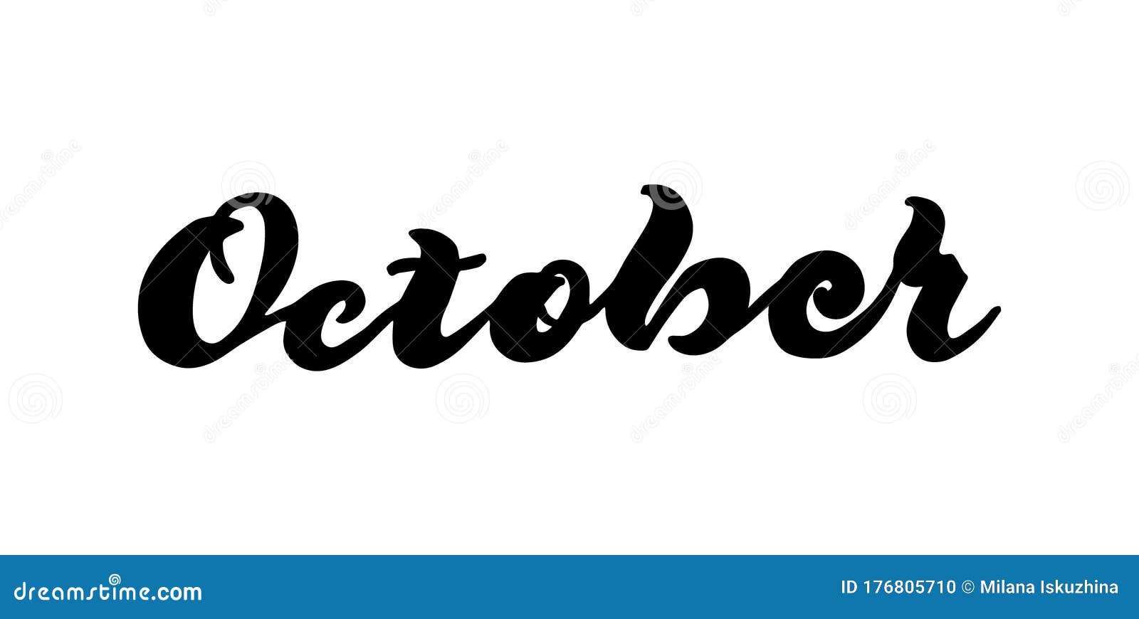October Text Modern Calligraphy Vector Stock Vector - Illustration of ...