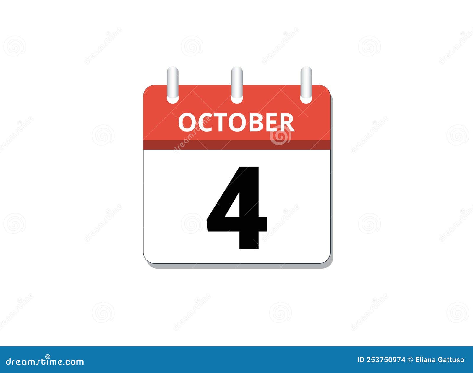 October, 4th Calendar Icon Vector, Concept of Schedule, Business and ...