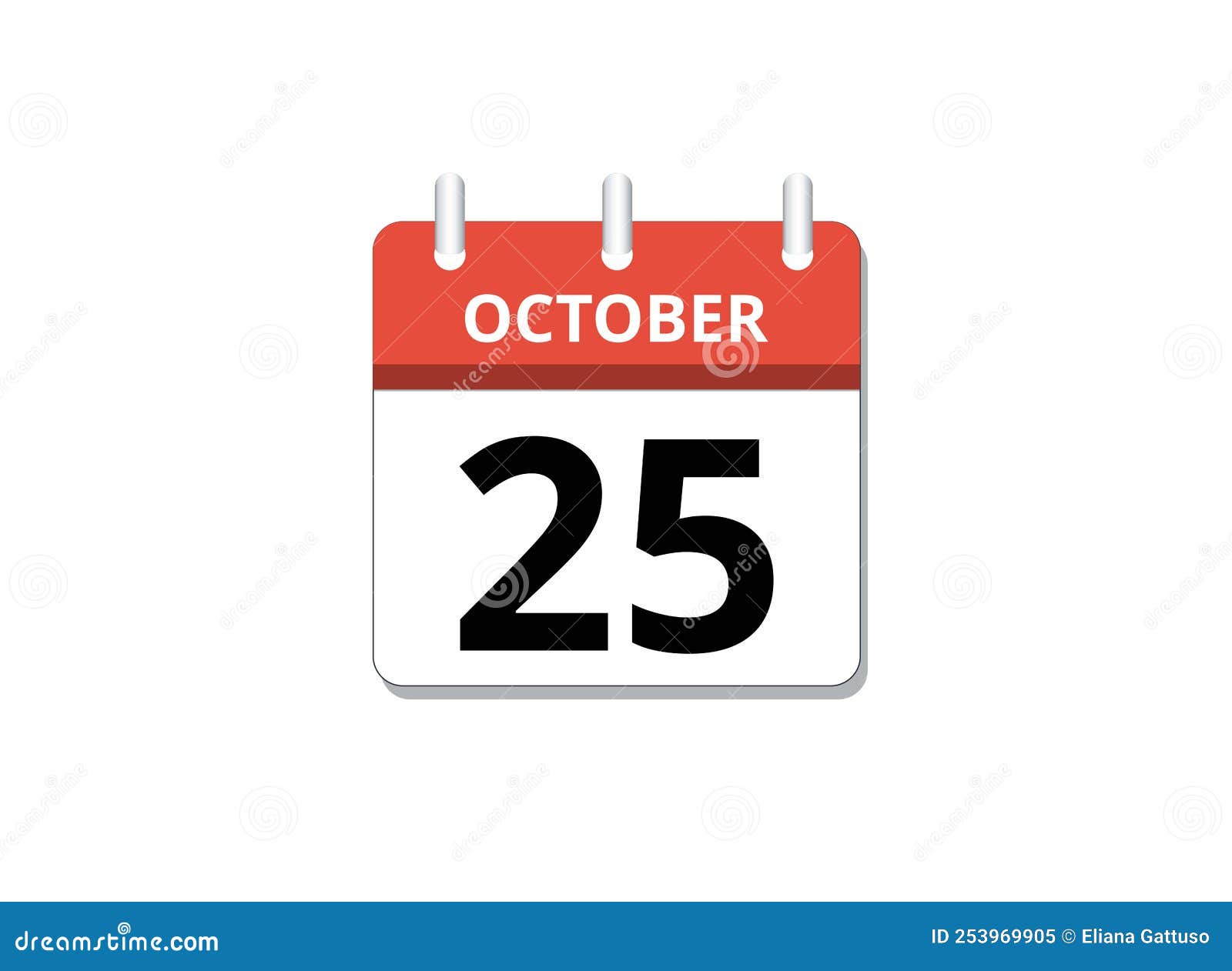 October, 25th Calendar Icon Vector, Concept of Schedule, Business and ...