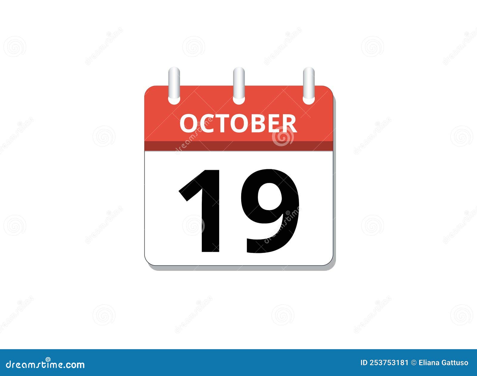 October, 19th Calendar Icon Vector, Concept of Schedule, Business and ... October, 19th Calendar Icon Vector, Concept of Schedule, Business and ...
