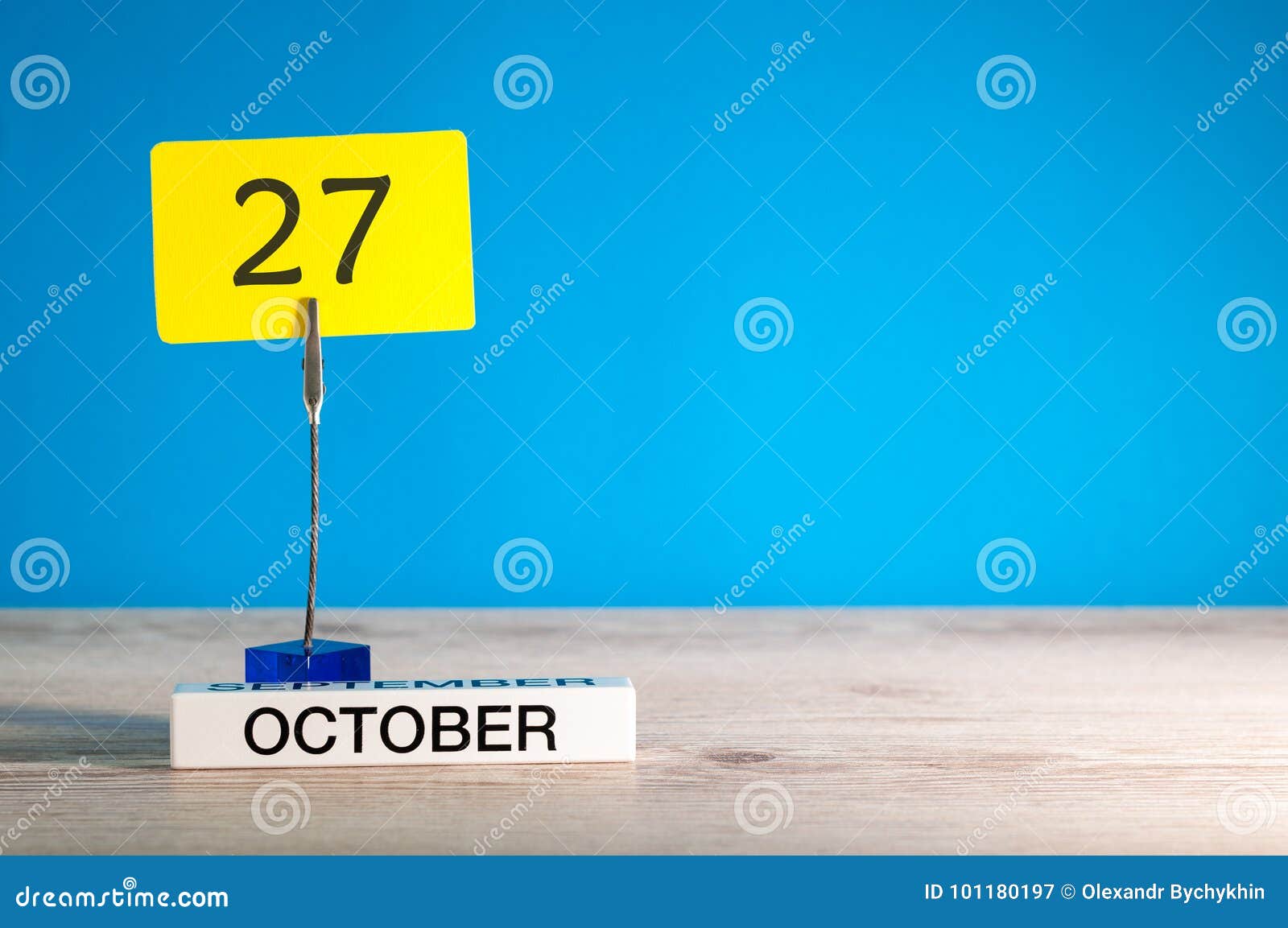 October 27th. Day 27 of October Month, Calendar on Workplace with Blue ...