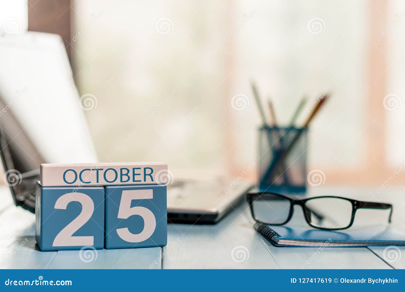 October 25th. Day 25 of Month, Calendar on Writer Workplace Background ...