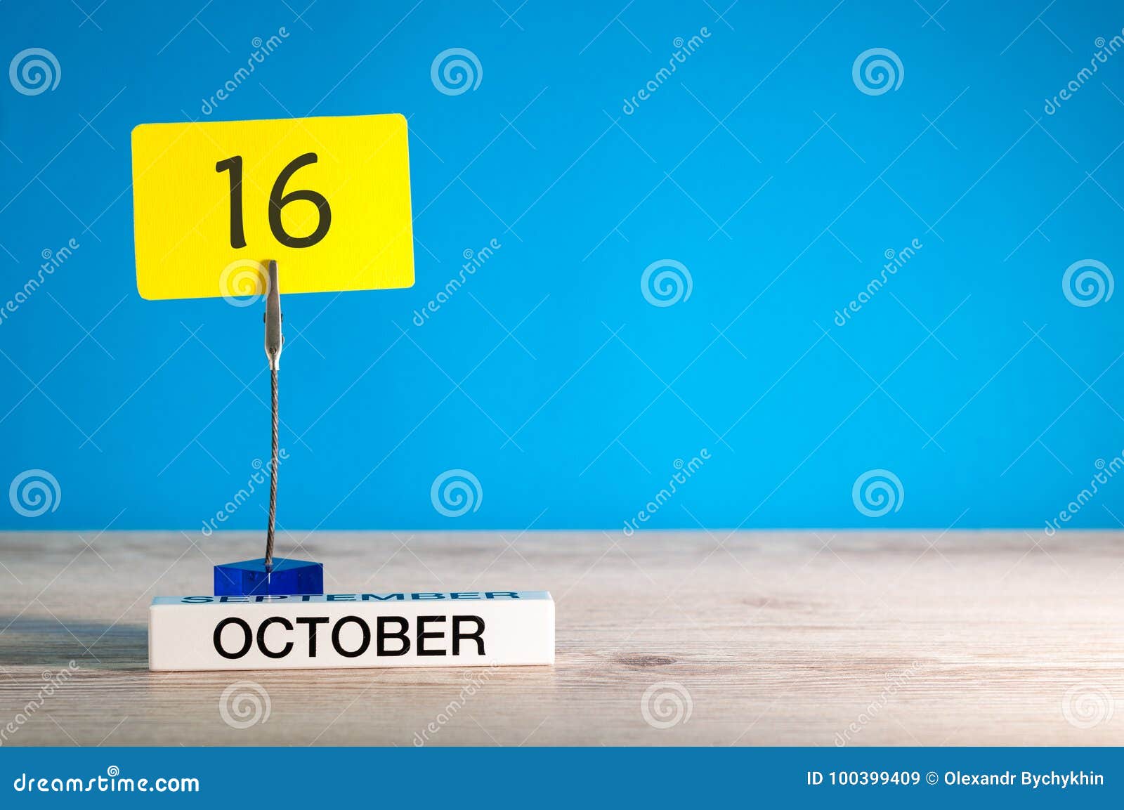 October 16th. Day 16 of October Month, Calendar on Workplace with Blue ...