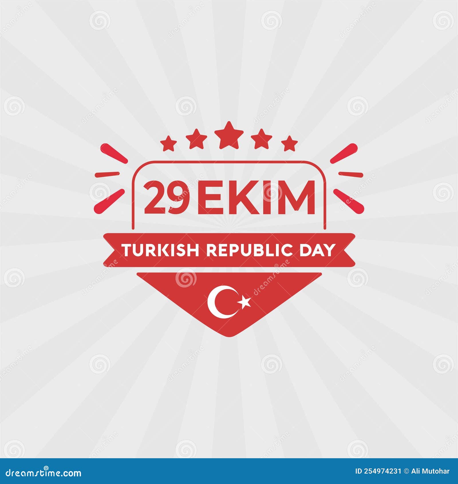 29 October Turkey Day 29 Ekim Turkish Republic Day Stock Vector ...