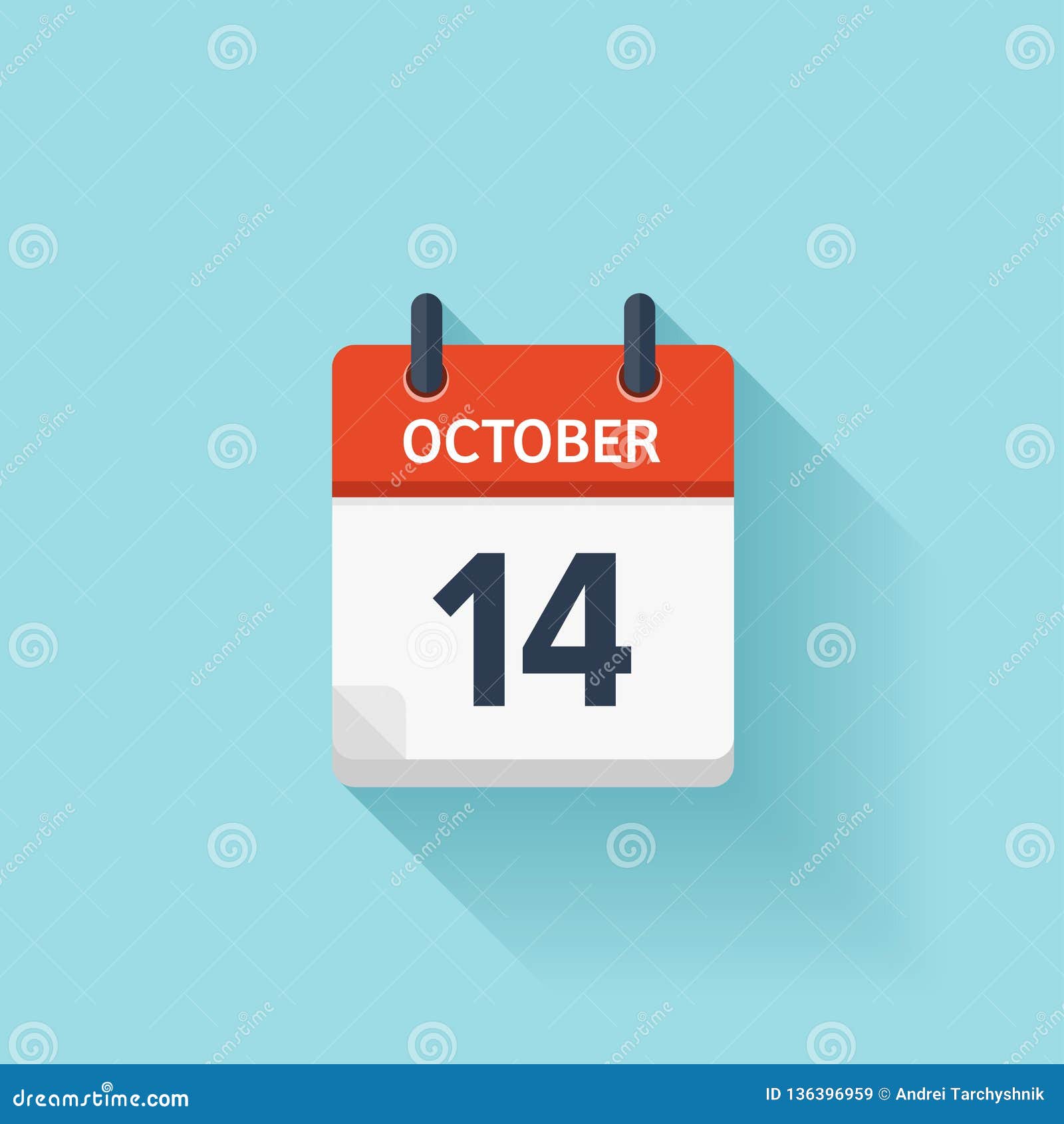 October 14. Vector Flat daily Calendar Icon. Date and Time, Day, Month ... October 14. Vector Flat daily Calendar Icon. Date and Time, Day, Month ...