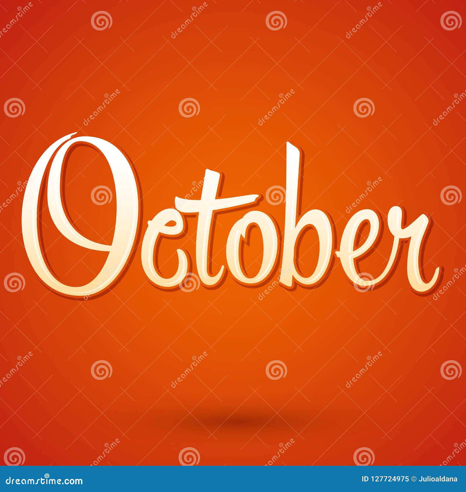 October Vector Lettering, Icon Emblem Illustration. Stock Vector ...