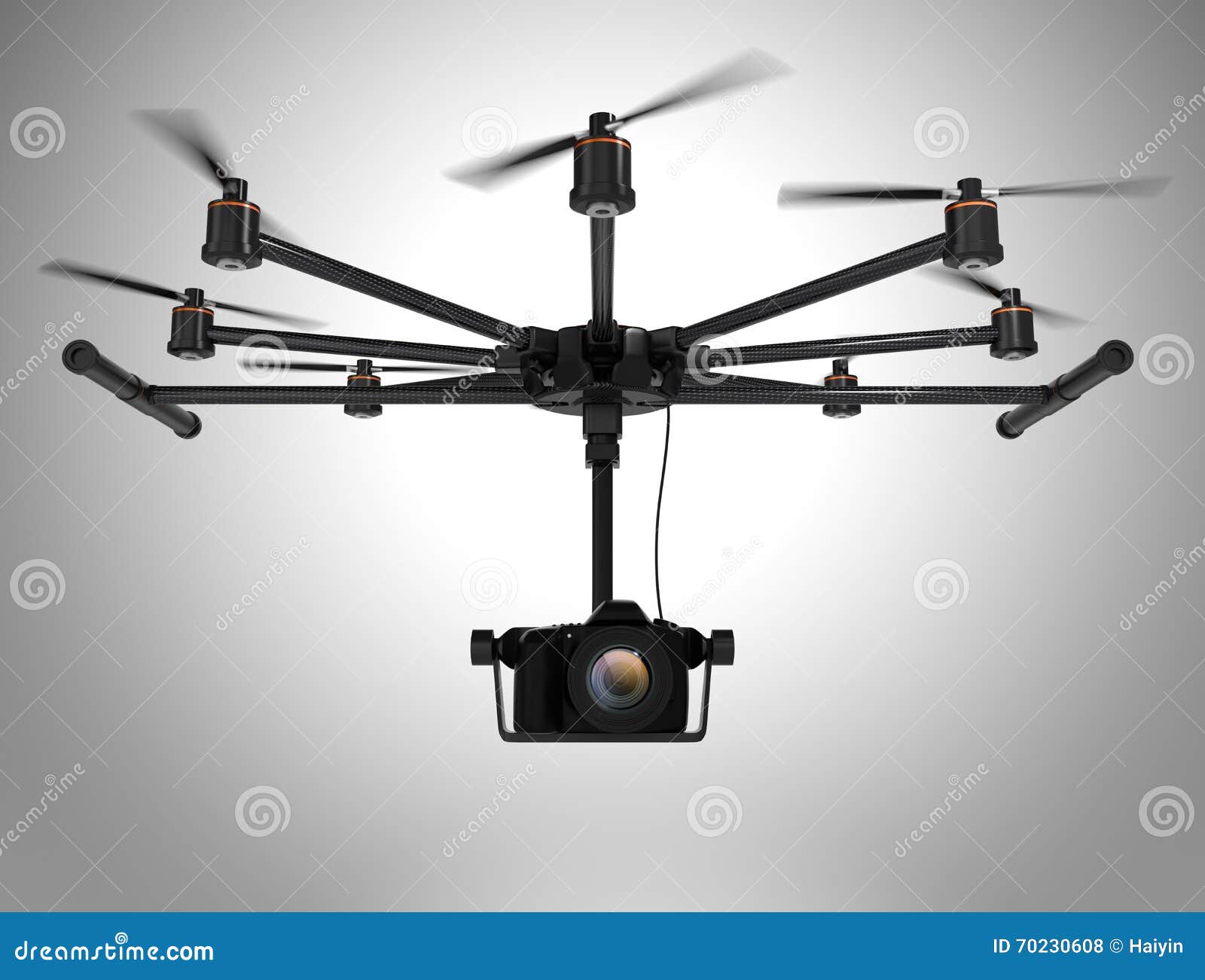 Octocopter Carrying DSLR Camera on Gray Background Stock Illustration ...