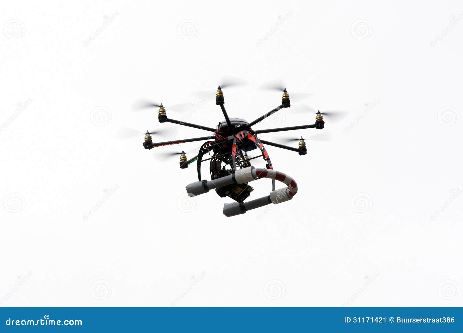 Octocopter flying stock image. Image of digital, drone - 31171421