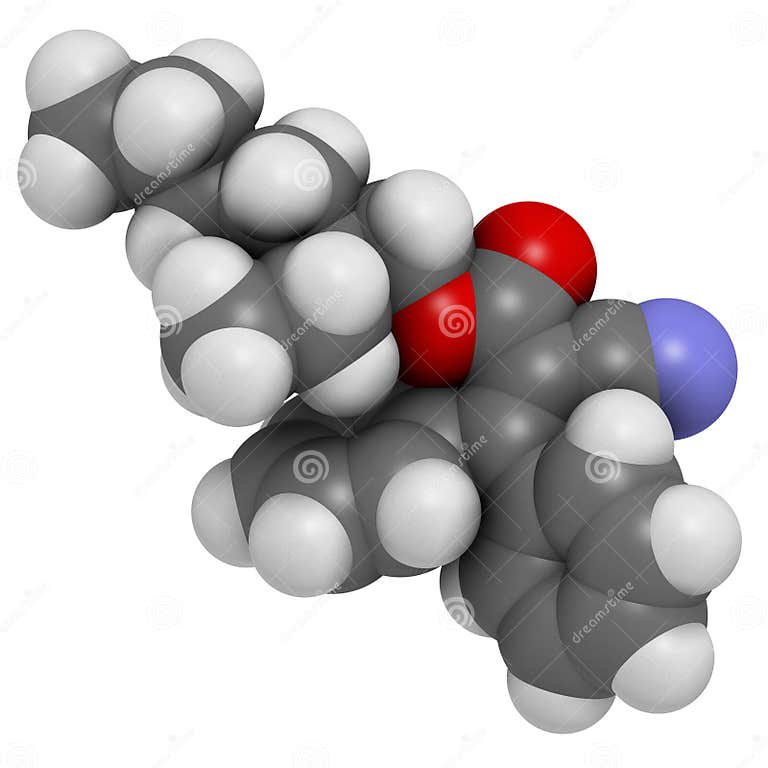 Octocrylene Sunscreen Molecule. Stock Illustration - Illustration of ...