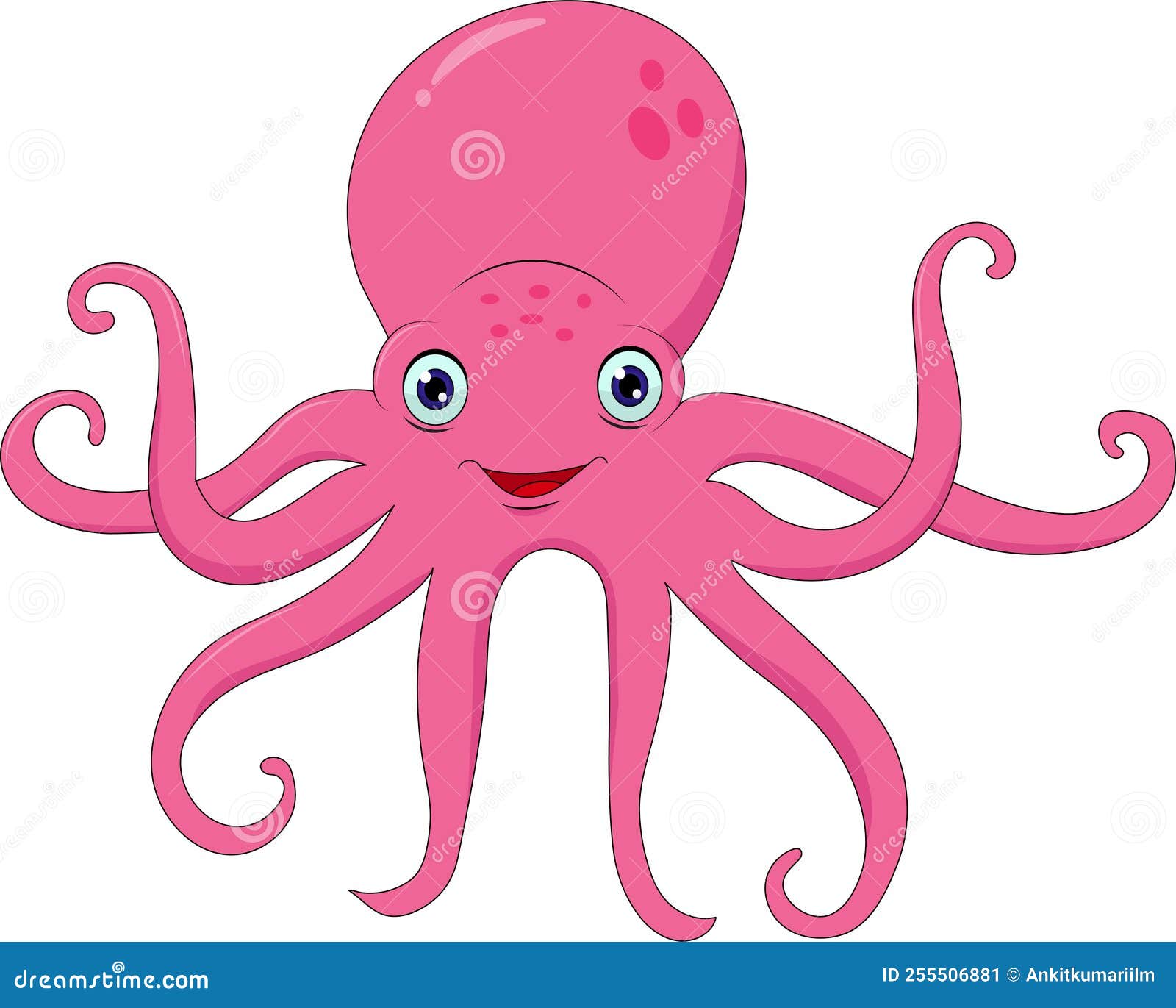 Happy Octopus with Many Arms Vector Illustration Graphic Stock Vector ...