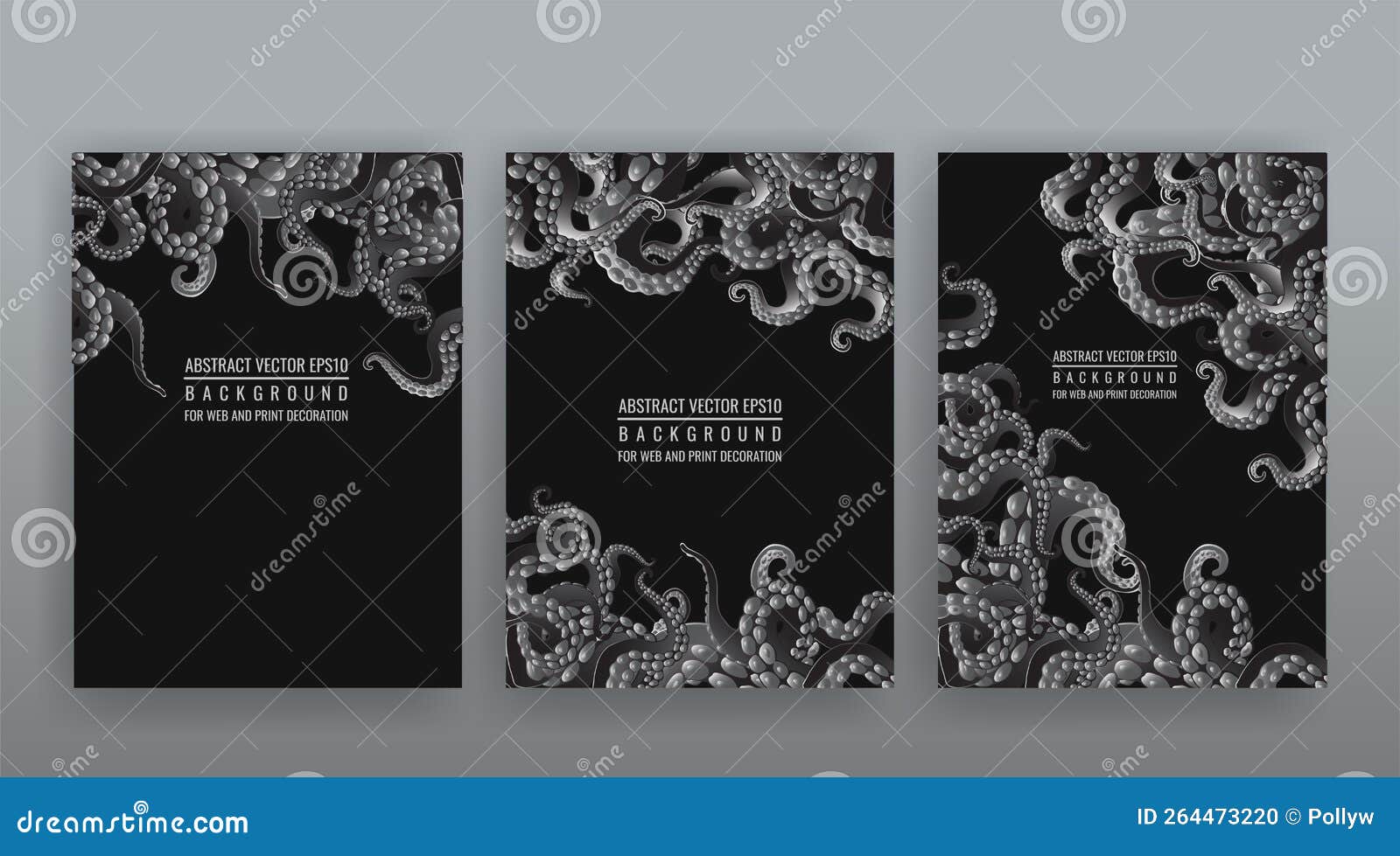 Octopus Abstract Frame Design, Creative Ocean Doodle, Cute Decoration ...