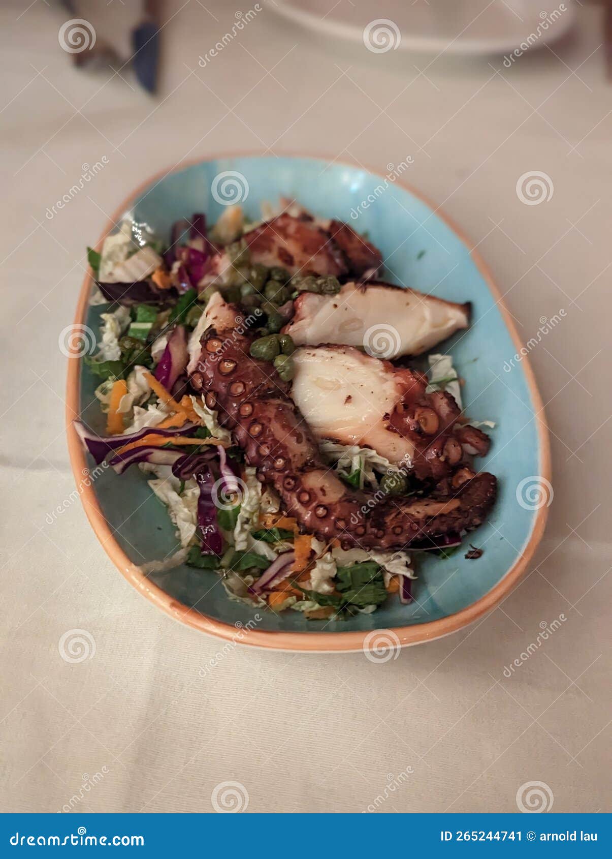 Octopus appetizer lemon stock image. Image of meat, salad - 265244741
