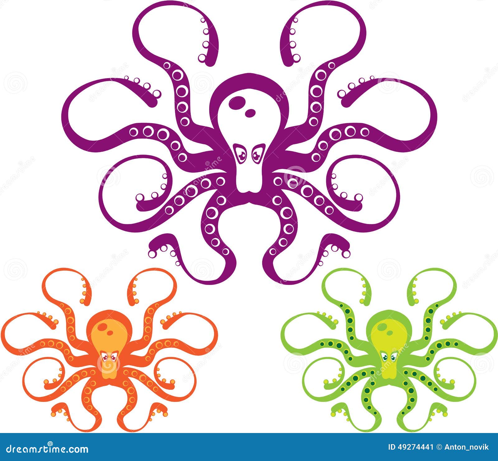 Octopus Art stock vector. Illustration of clip, aquarium - 49274441
