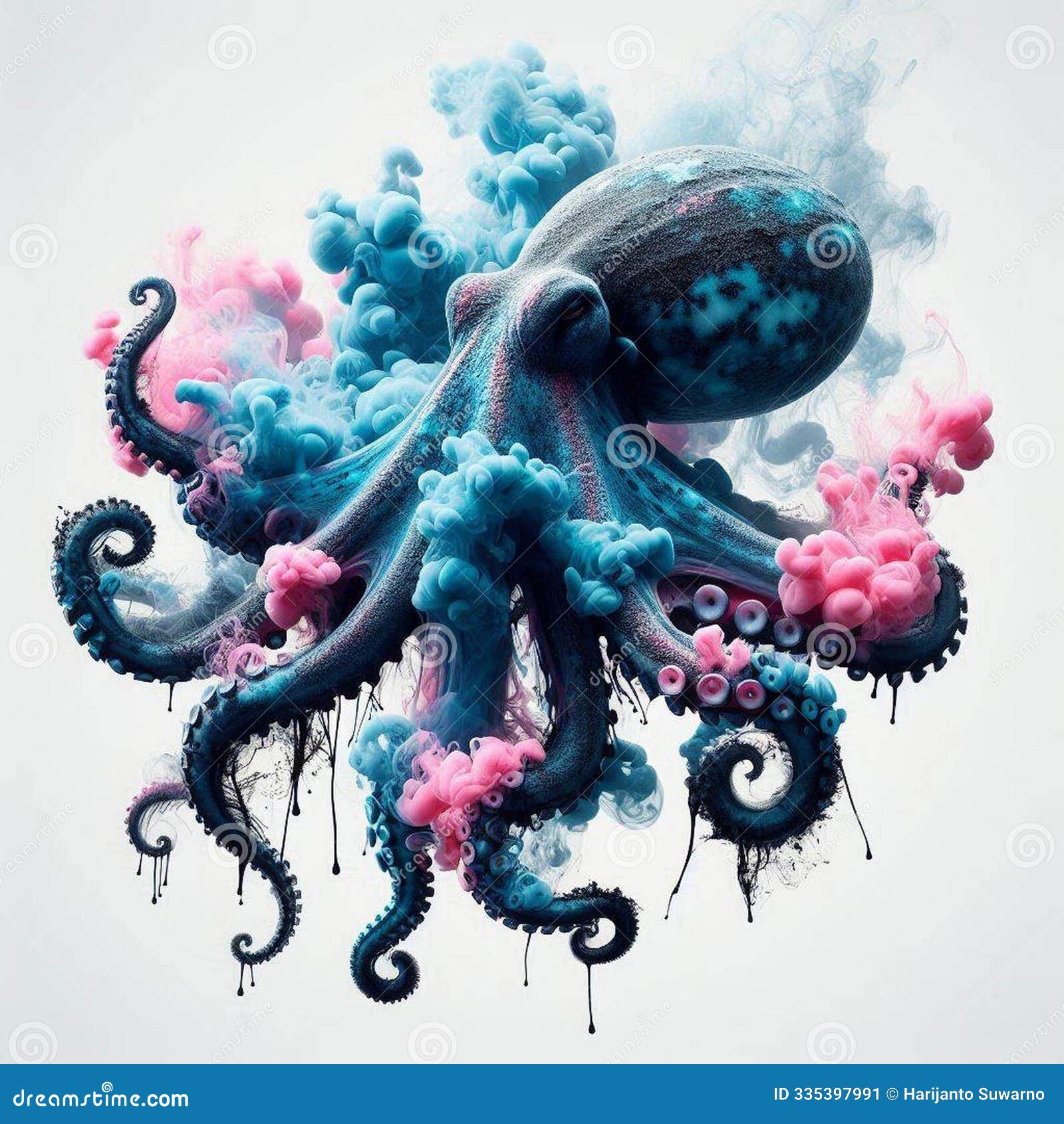 Octopus black ink stock illustration. Illustration of omega3 - 335397991