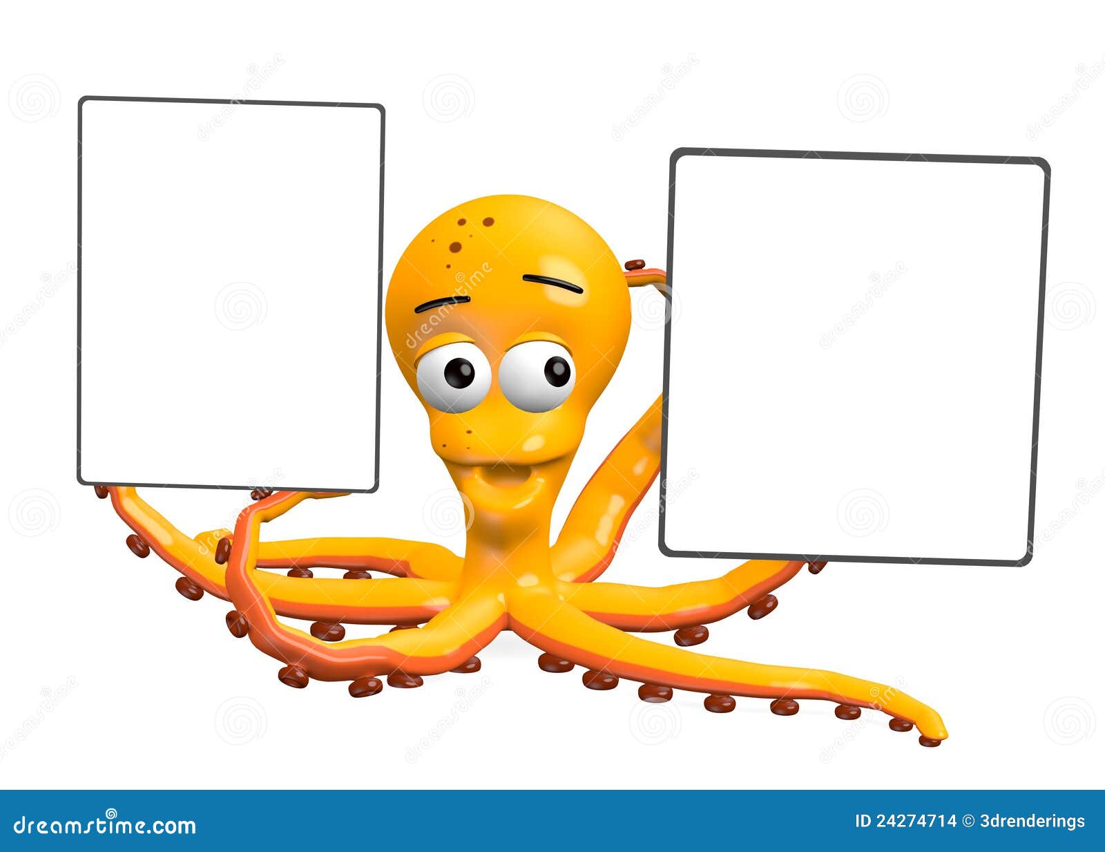 Octopus with Blank Templates Stock Illustration - Illustration of ...