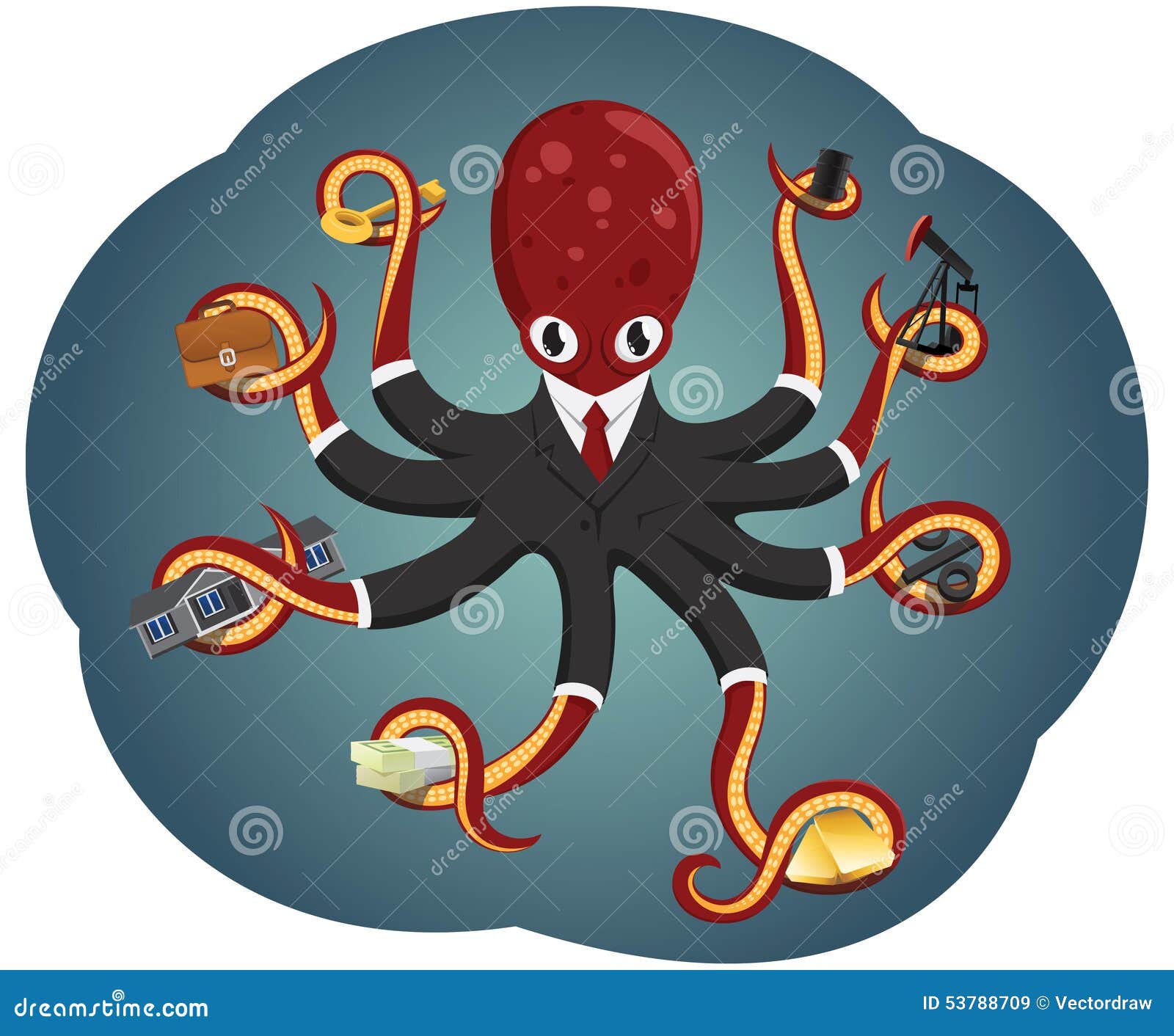 Octopus Businessman Stock Vector - Image: 53788709