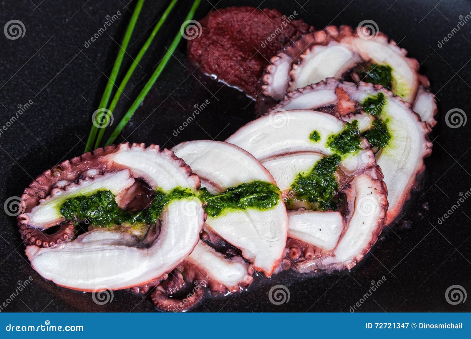 Octopus carpaccio stock image. Image of fish, dish, fresh - 72721347