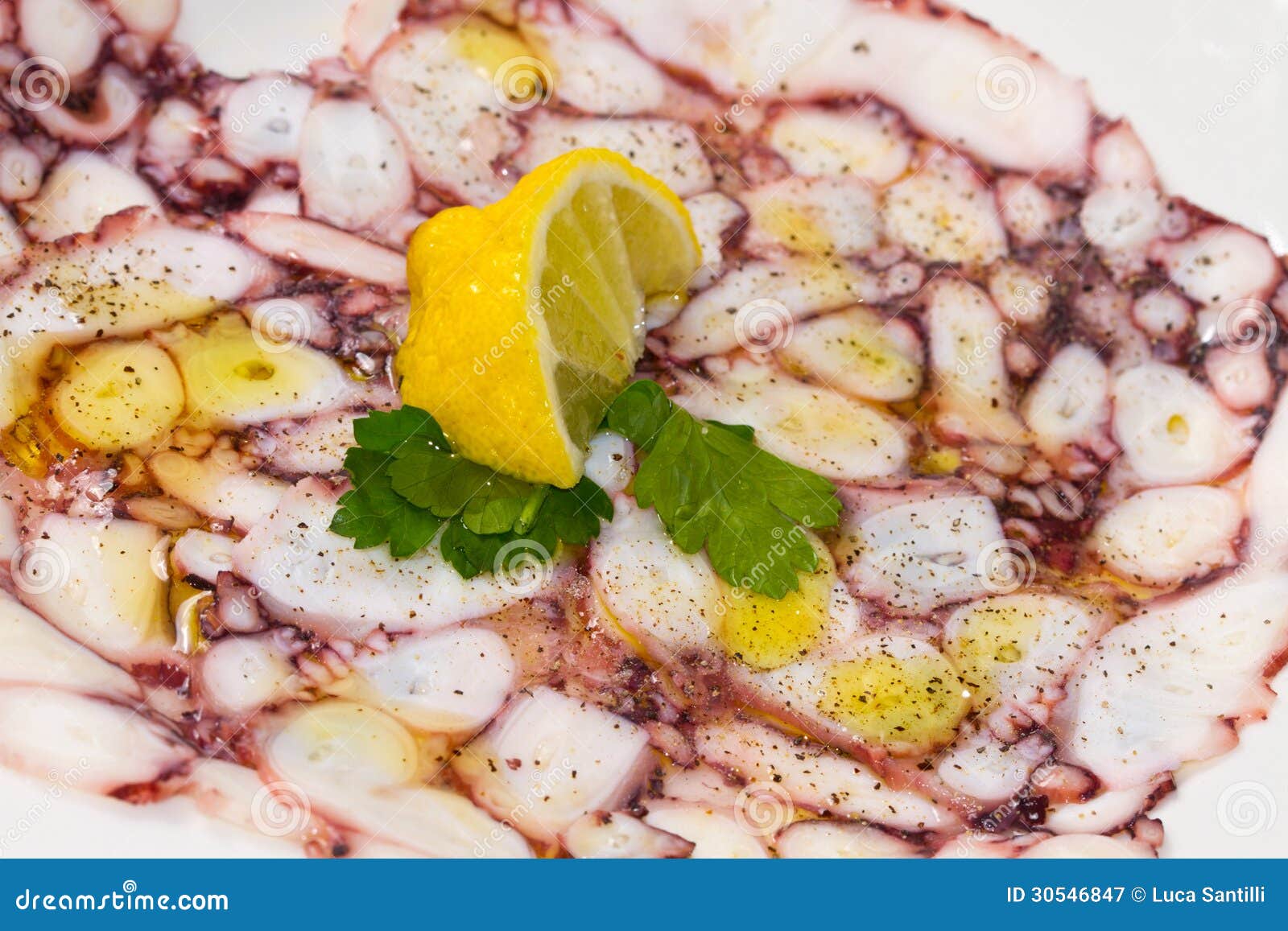 Octopus carpaccio stock image. Image of cold, natural - 30546847