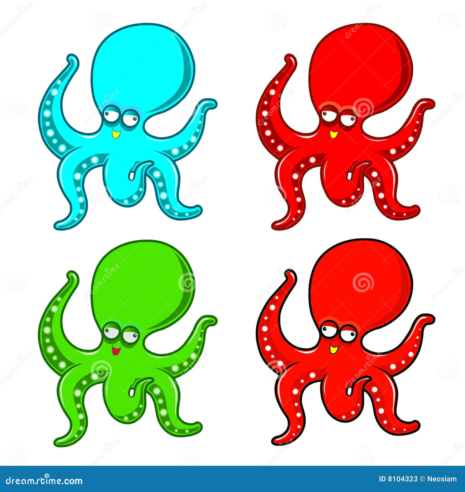 Octopus Cartoon stock vector. Illustration of center, tentacles - 8104323